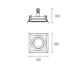 SPOT EMBUTIDO ASTER-C 3205 AR111 GU10 NEGRO